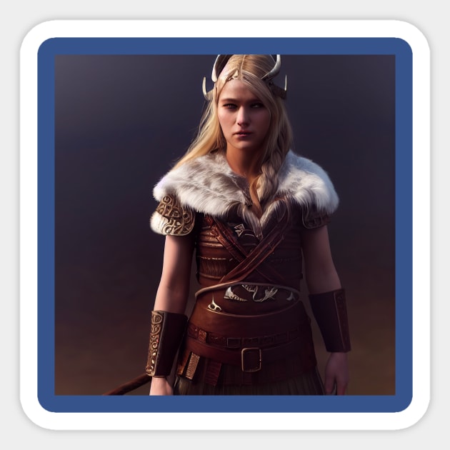 Viking Shield Maiden Valkyries Sticker Teepublic